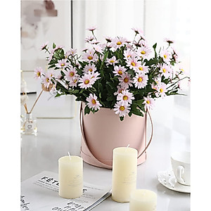 Pink Artificial Daisy Flowers Fake Gerbera Daisy Silk Bouquets 2 Bundles Pastoral Style for Home Garden Window Wedding Indoor Outside Porch Window Box Decoration Fake Flowers