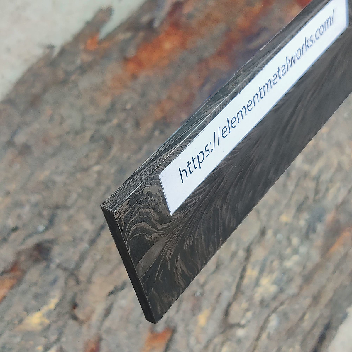 Element Metal Works DAMASCUS STEEL CUSTOM HAND MADE FEATHER PATTERN BLANK BILLET 20" FOR KNIFE MAKING