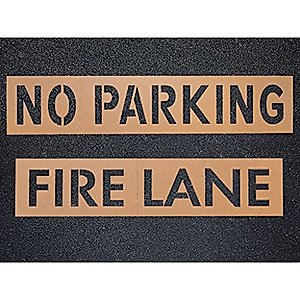 APS 12" FIRE LANE NO PARKING Stencil for Parking Lot | Parking Lot Stencils for Painting | Reusable No Parking Fire Lane Pavement Stencils for Parking Lot Markings | Made in USA w/Recycled Cardboard