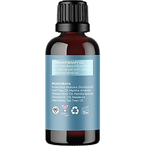 Breathe Essential Oil for Diffuser - Invigorating and Refreshing Breathe Essential Oil Blend with Eucalyptus Peppermint Tea Tree and Mint for Diffusers for Home and Shower Aromatherapy (1 Fl Oz)