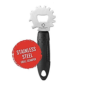 Culinary Couture Stainless Steel Grill Scraper with Handle