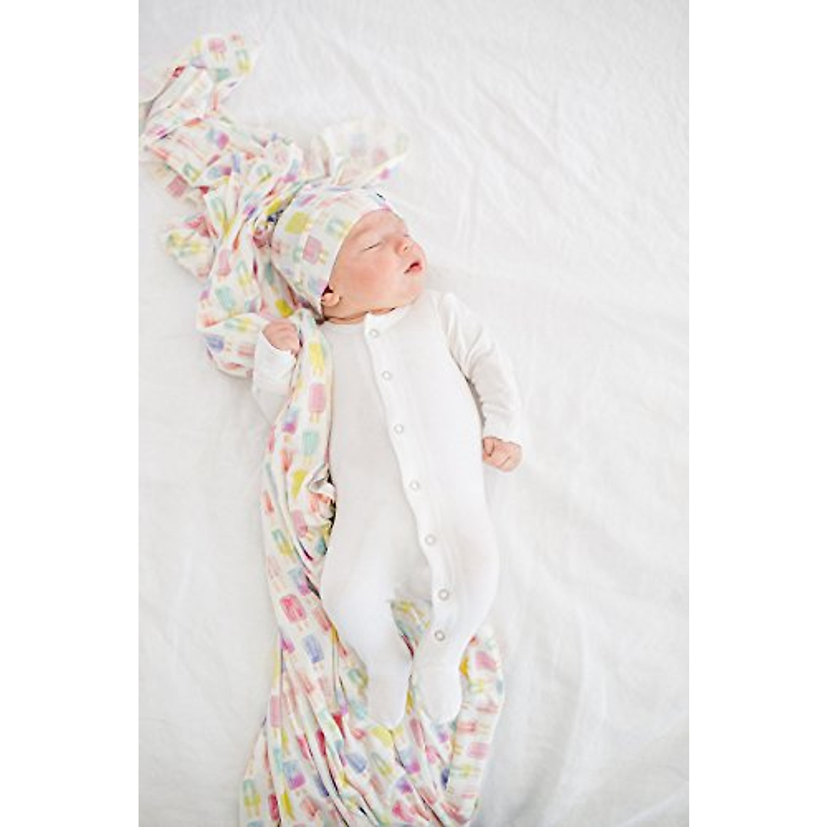 Large Premium Knit Baby Swaddle Receiving Blanket "Summer" by Copper Pearl