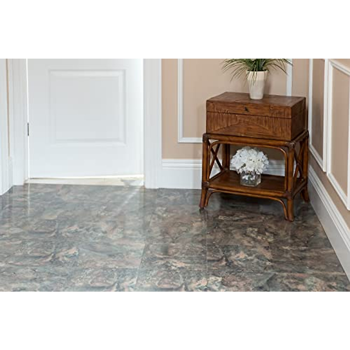 Nexus Self Adhesive 12-Inch Vinyl Floor Tiles, 20 Tiles - 12" x 12", Dark Slate Marble Pattern - Peel & Stick, DIY Flooring for Kitchen, Dining Room, Bedrooms & Bathrooms by Achim Home Decor