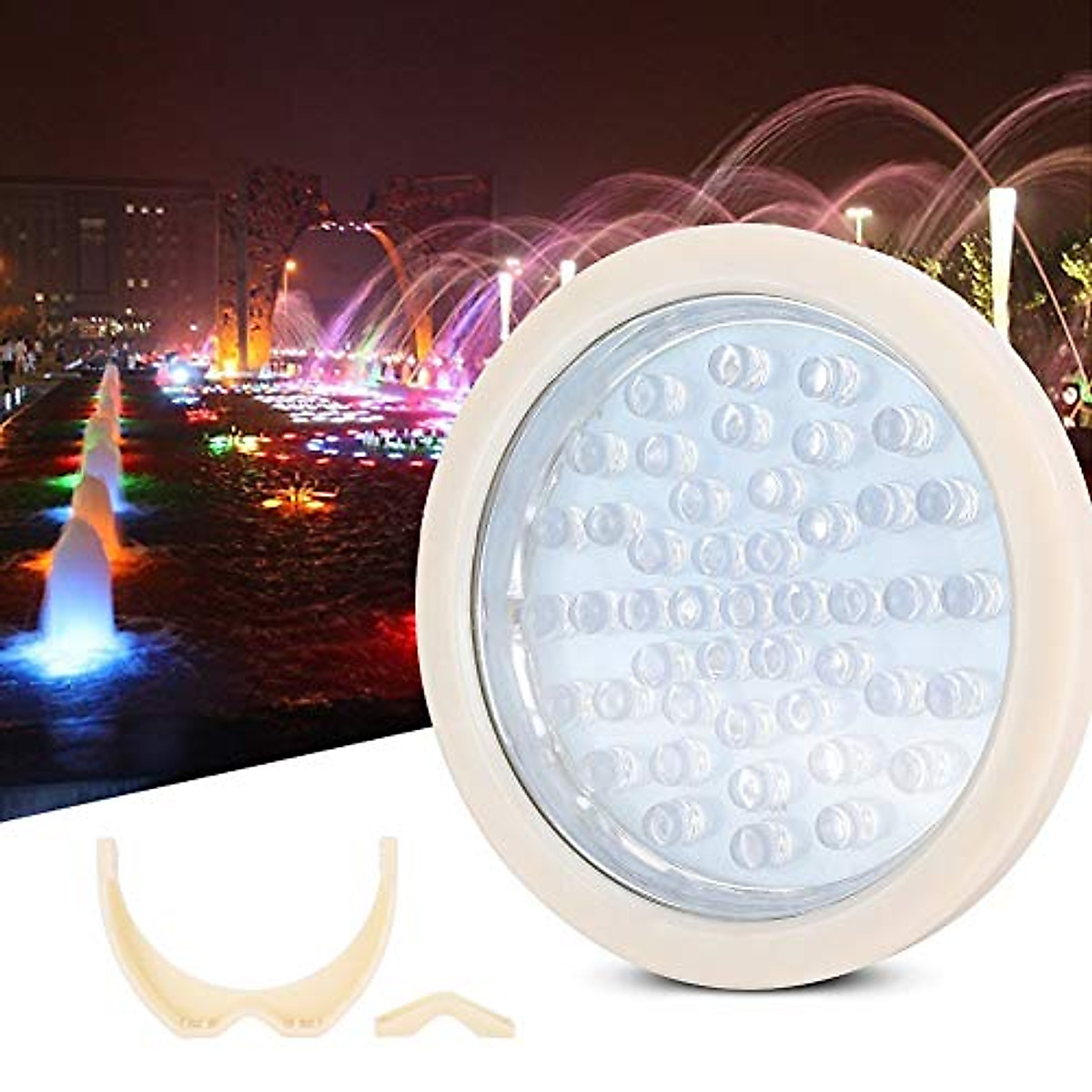 RvSky Garden Supplies 160mm 46LED 24V LED Underwater Light Lamp Lighting Accessory for Courtyard Fountain Decoration