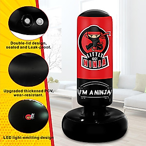 VCOLAN Larger Stable Punching Bag for Kids,67" Inflatable Kids Punching Bag for Kids Age 5-12,Free Standing Ninja Boxing Bag,Christmas Birthday Gifts for Boys Girls Practicing Karate,Taekwondo,MMA