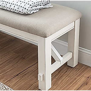Powell Company Powell Turino Distressed White Dining Bench