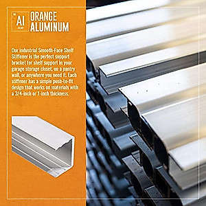 Smooth-Face Shelf Stiffener by Orange Aluminum, Rack, Cabinet, and Shelf Bracket, 48 Inches, for 1" Materials, Clear Anodized