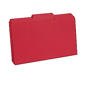 Staples 224550 Colored Top-Tab File Folders 3 Tab Red Legal Size 100/Pack
