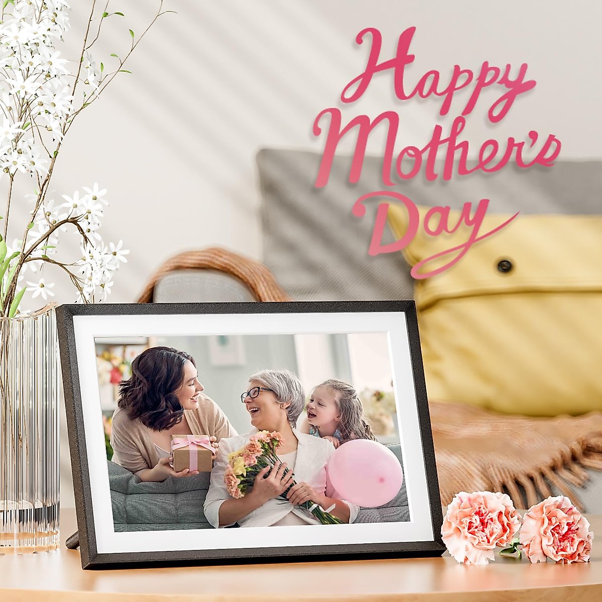 ARZOPA Frameo Digital Picture Frame 10.1 Inch Smart WiFi Digital Photo Frame 32GB with 1280x800 IPS Touch Screen, Auto-Rotate and Slideshow, Easy Setup to Share Photos Or Videos from Anywhere Anytime