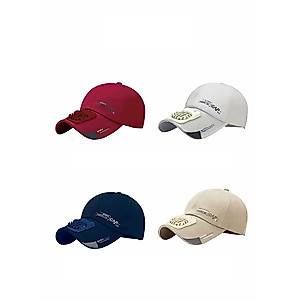 Li&An USB Charging Fan Cap Unisex Summer Fit Cap with Cooling Fan, Sun Protection Hat for Casual Outdoor Sport, Golf,Baseball (A03#Light Khaki), One Size