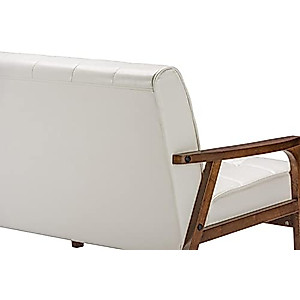 Baxton Studio Mid-Century Masterpieces Loveseat, White