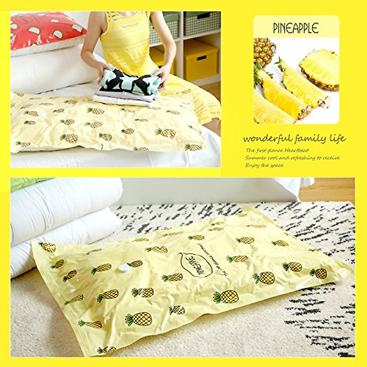 Vacuum Storage Bags - 4 Pack(2 x Large, 2 x Jumbo) Space Saver Bags with Pump