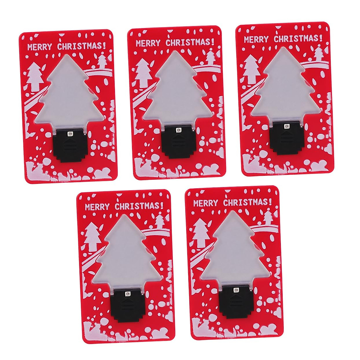 DOITOOL 15 Pcs Christmas Decorative Night Light Christmas Pocket Lamp Christmas Folding Lamp Portable Credit Card Light Cristmas Glowing Toy Cristmas Party Favors Child Christmas Tree