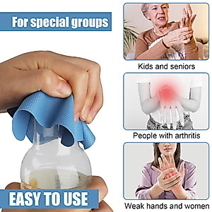 LUTER 4pcs Jar Opener Gripper Pads, Rubber Jar Grippers Multi-function Jar Opener for Seniors with Arthritis Weak Hands Kitchen Coasters(Light Blue, Green)