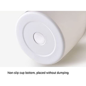 Tualrvvc Insulated Water Bottle 32 oz for Kids Flip-Top Thermos Random Cute Stickers Big Belly Bottle with Straw Handle Strap Light Navy Blue