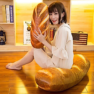 elfishgo 3D Simulation Bread Shape Pillow,Soft Butter Bread Food Plush Cushion Stuffed Toy for Home Decor 31.5"