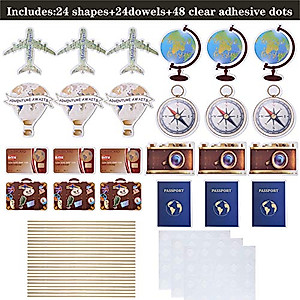 Let The Adventure Begin Centerpieces，Travel Around The World Decorations，Bon Voyage Travel Theme Party Table Toppers,Graduation Retirement Job Career Change Farewell Party Decorations Supplies