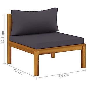 vidaXL Solid Acacia Wood Patio Lounge Set 12 Piece with Cushion Outdoor Garden Terrace Wooden Modular Sofa Seating Seat Sitting Chair Furniture