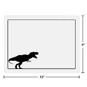 Dry Erase Board Dinosaur 9 x 12 Inches School Learning Tool, Grade School or Homeschool Teaching Aid, T-Rex Design