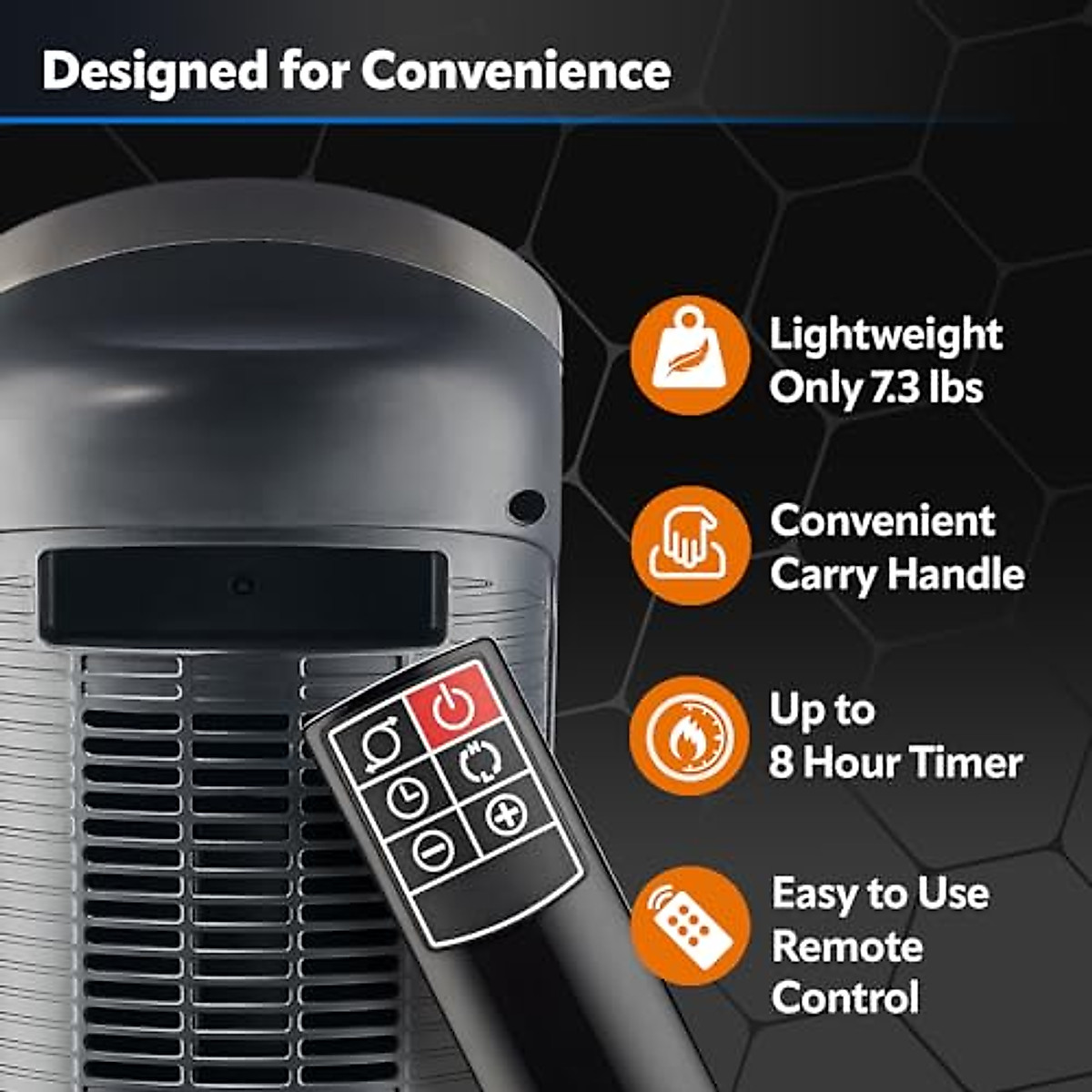 Lasko Oscillating Digital Ceramic Tower Heater for Home with Adjustable Thermostat, Timer and Remote Control, 23 Inches, 1500W, Silver, 755320, 8.5″L x 7.25″W x 23″H, Silver