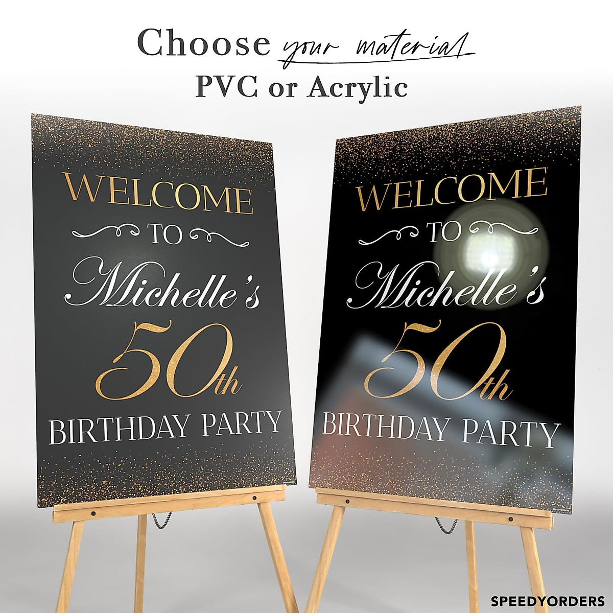 Custom Welcome Sign for Birthday Party - 50th Birthday Sign - 50th Birthday Party Welcome Sign - Personalized Birthday Banner – Welcome Poster for Birthday