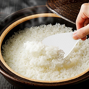 2PCS Rice Serving Spoon White Non-Stick Rice Spoon Paddle Rice Cooker Spoon Large Plastic Rice Spatula 7.95 Inch