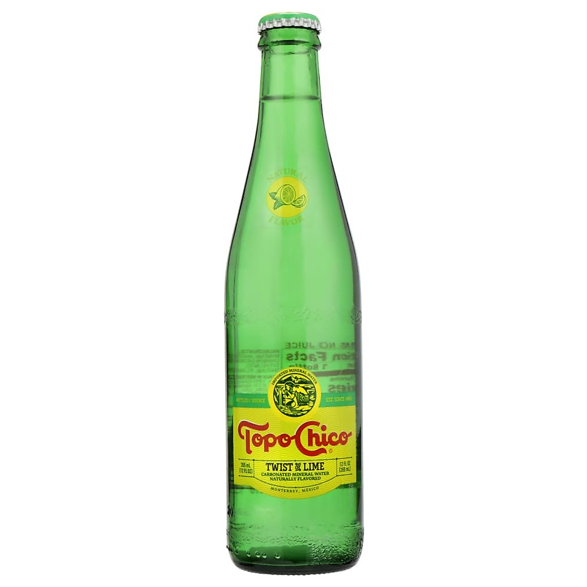 Topo Chico -Twist of Lime - Carbonated Natural Mineral Water with Natural Lime Flavor - 12 fl oz (355mL) (24 Glass Bottles)