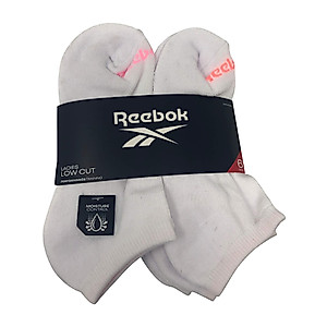 Reebok Ladies Low Cut Perfomance Training Socks (sock size 9-11/shoe size 4-10, White Multi)