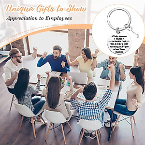 Kigeli 72 Pcs Thank You Gifts Bulk for Employee Appreciation Gifts 24 Coworkers Inspirational Keychains 24 White Organza Bags 24 Thank You Cards for Coworker Social Worker Christmas Favors