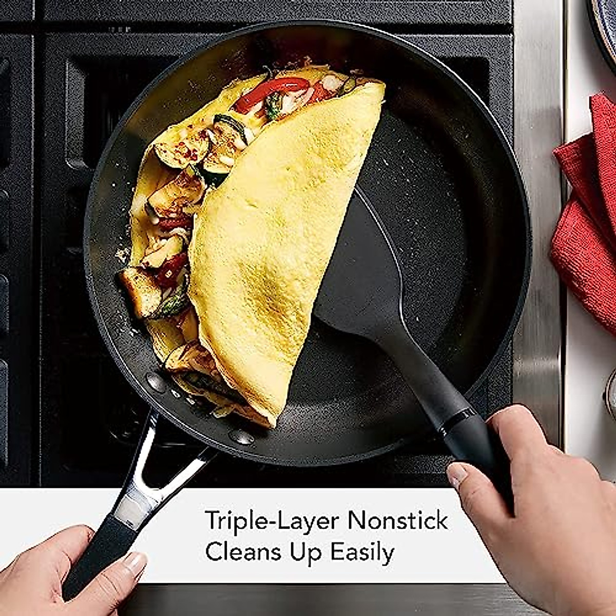 KitchenAid Hard Anodized Nonstick Cookware Pots and Pans Set, 10 Piece, Onyx Black