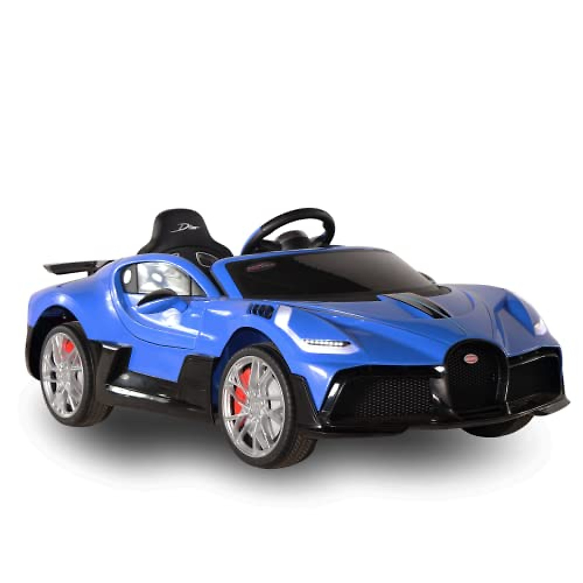 Bugatti Divo - Blue- Dual Motor Electric Power Ride On Car W/Parental Remote, MP3, Aux Cord, Bluetooth, Led Headlights, and Premium Wheels- by First Drive (Blue)