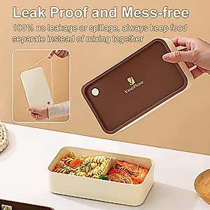 ArderLive Stackable Lunch Bento Box with Bag and Utensils, Microwave Safe, BPA-Free Eco-Friendly Lunch Containers for Adults Japanese, Orange Denim Bag with Bonus Dip Container