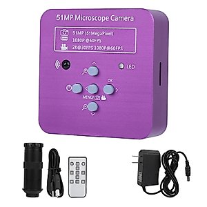 Electronic Digital Industrial Electronic Digital Video Camera,High Definition Microscope Camera Video Microscope Camera 120X C Mount Lens with WB Color Correction Automatic