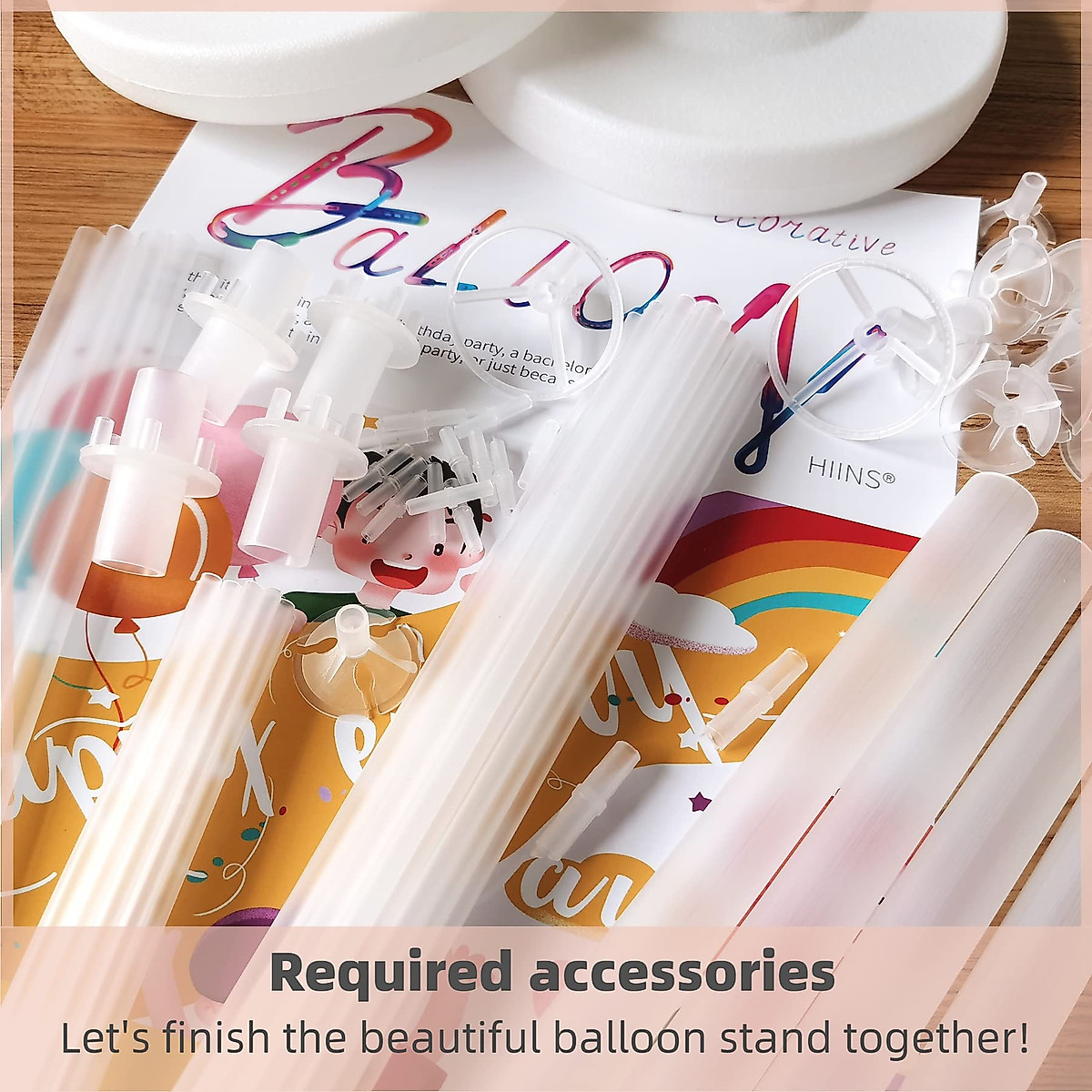 Balloon Column Kit Set of 2 With Balloons Included - Balloon Stand with Base, and Pole,Balloon Tower Backdrop Decoration for Wedding, Baby Shower, Birthday Party, or Bachelorette Parties (Rainbow)