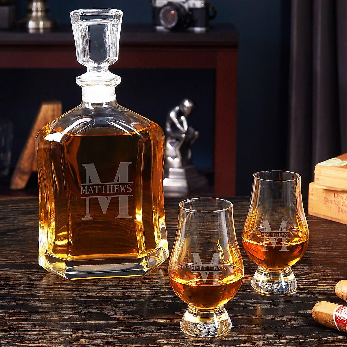 Engraved Glencairn Glasses Pair (Personalized Gift)