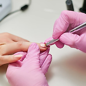 200-2000 PCS Tronex Pink XS - XL Nitrile Exam Gloves Chemo Rated Finger Textured Powder Free Medical Grade Non Latex Disposable Gloves (2000, XS)