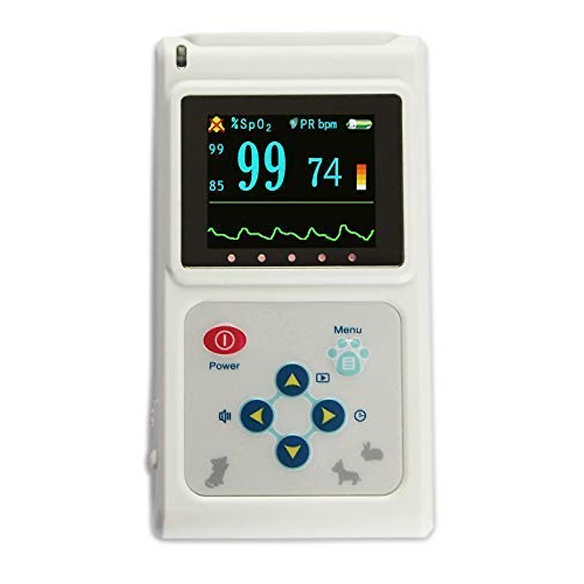 CONTEC Veterinary Handheld CMS60D-Vet Pulse Tester Pulse Oxygen Saturation and Pulse Rate Tongue Probe Pets/Animals/cat/Dog with PC Software
