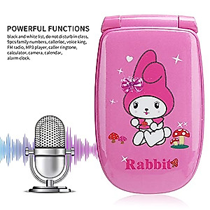 Dpofirs Portable Cute Flip Mobile Phone, Smallest Mobile Phone Toy for Kids Toddlers Students, 1.44in Mini Cell Phone, Mini Phone Gifts for Kids(Pink)