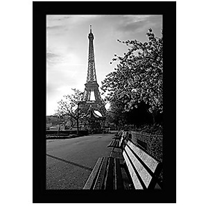 Americanflat 8x12 Picture Frame in Black Movable Sawtooth Hanger- Wall and Tabletop Easel & 11x14 Black Picture Frame - Displays 8x10 With Mat or 11x14 Without Mat