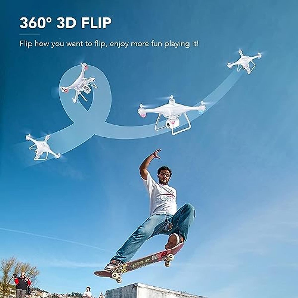 Potensic Upgraded P5 Drone with 2.7K Camera for Adults and Beginners, FPV Quadcopter Helicopter with Gravity Sensor, Trajectory Flight and 3D Flip, Altitude Hold, Headless Mode, 40 Mins Flight Time