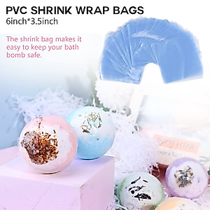 74pcs Bath Bomb Mold and Dried Flower Set, DIY Kit Includes 12pc Bath Bomb Metal Mold, 12 Packs of Natural Dried Flowers, 50 Pack Shrink Wrap Bags for Handmade Bath Bomb Making (2.36 Inch)