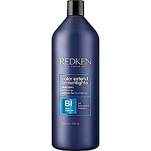 Redken Color Extend Brownlights Blue Toning Shampoo | For Natural & Color-Treated Brunettes | Neutralizes Brass In Brown Hair | Sulfate-Free | 33.8 Fl Oz