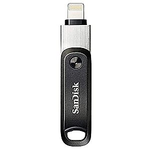 SanDisk 256GB iXpand Flash Drive Go for iPhone, iPad, Computer, Laptop - USB 3.0 Dual Drive with Reversible Lightning/TypeA Connectors SDIX60N-256G-GN6NE Bundle with 1 Everything But Stromboli Lanyard