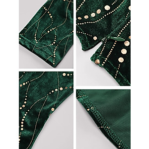 Ever-Pretty Women's Velvet 3/4 Sleeve High-Low Mermaid Plus Size Gorgeous Evening Dress Green US16