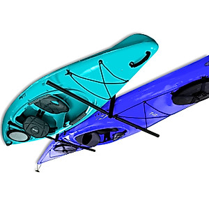 StoreYourBoard 2 Kayak Ceiling Rack, Hi Port 2 Storage Hanger Overhead Mount, Adjustable (Extra Large (30" Arms))