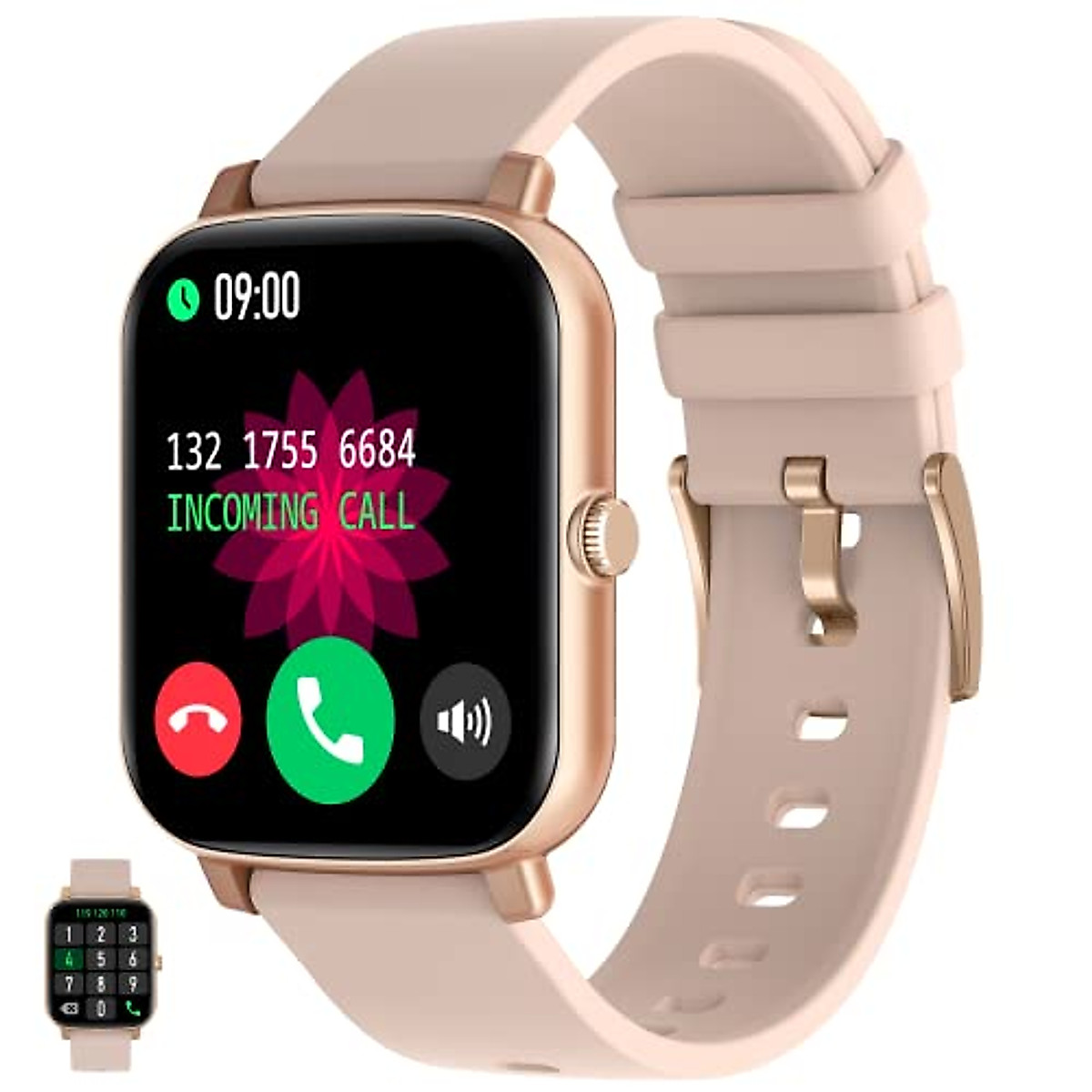 Bctemno Smart Watch(Answer/Make Call), USB Charging Waterproof smartwatches Fitness Watch with Heart Rate Sleep Monitor Blood Oxygen for Android Phones and iOS Phones Women Men