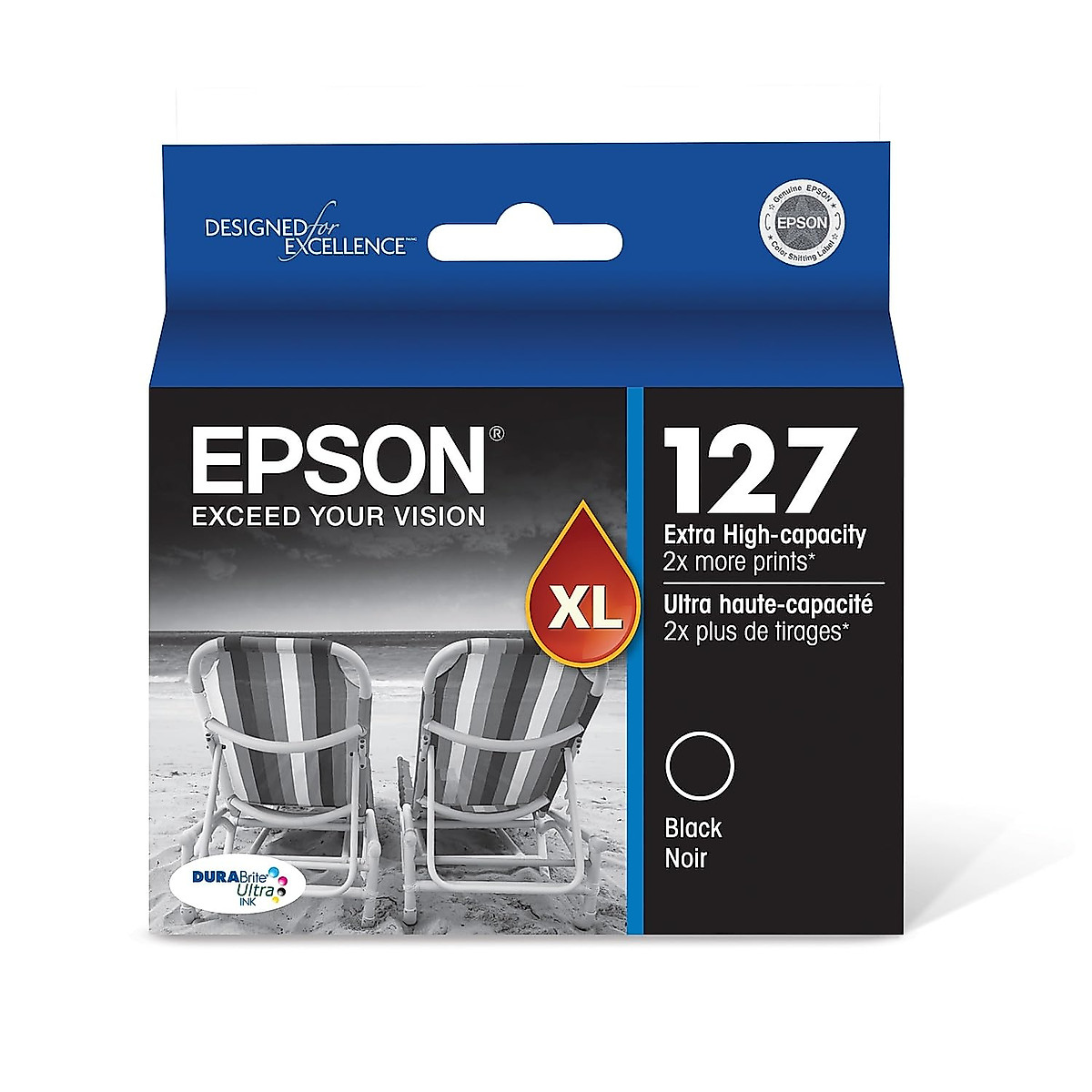 Epson T127120 DURABrite Ultra 127 Extra High-Capacity Inkjet Genuine Ink Cartridge, Black (T127120)