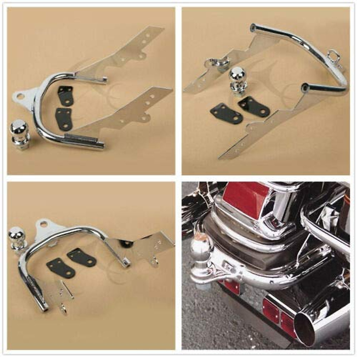 TCT-MT Trailer Hitch Fit for Harley 1995-2006 FLHTCUI Electra Glide Ultra Classic; Road King FLHR 1994-2008 Chrome 2007 2005