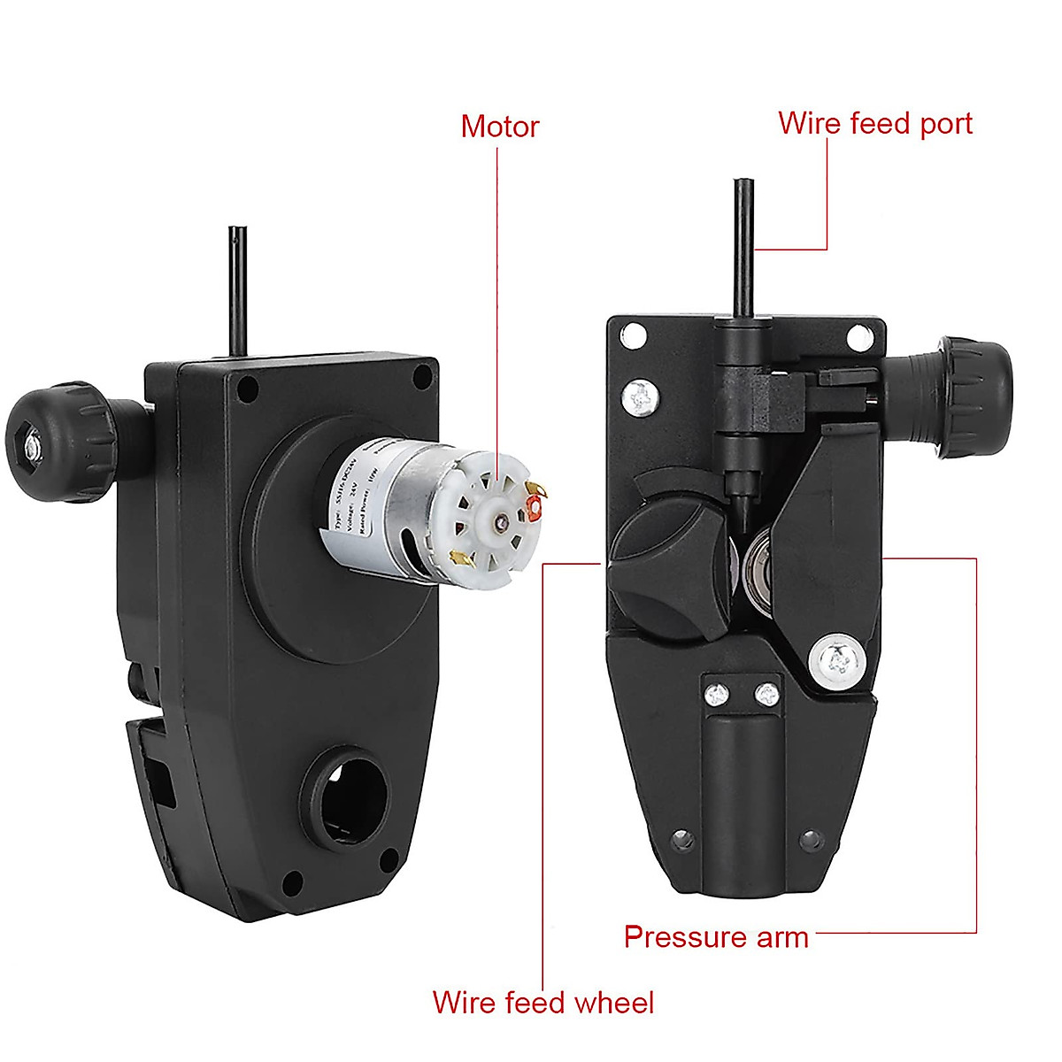 Kadimendium Mig Welder Roll Wire Feed Motor Automatic Feed 0.8/1.0mm Soldering Wire Feeder Machine DC 24V 10W Flux Core Wire for MIG Welder