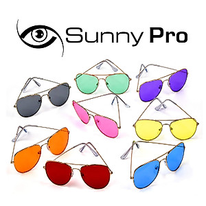 Large Trendy Stylish Sunglasses 70s Color Aviator Glasses Adult Sunnies Green